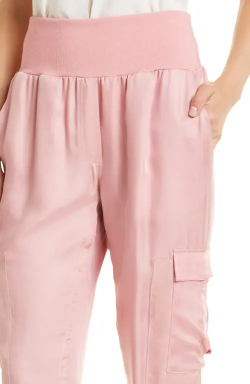 Cinq À Sept Giles Cupro Crop Cargo Joggers - Blush