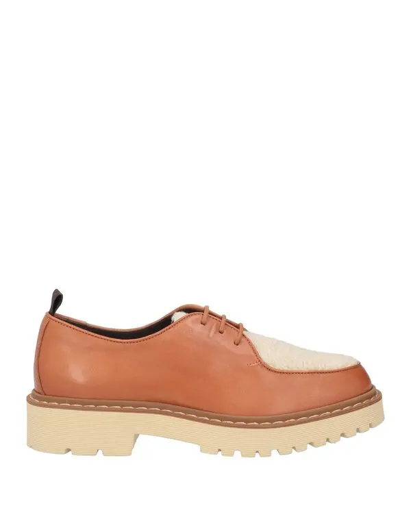 Hogan Lace-up Shoes In Leather And Textile Fibers - Brown