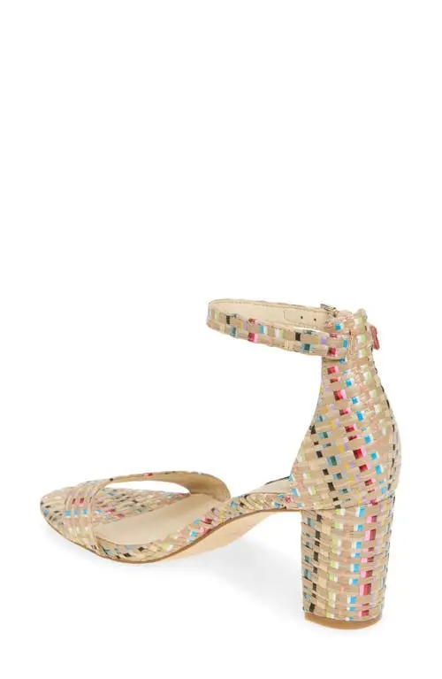 Nine West Ankle Strap Sandal - Light Natural Multi