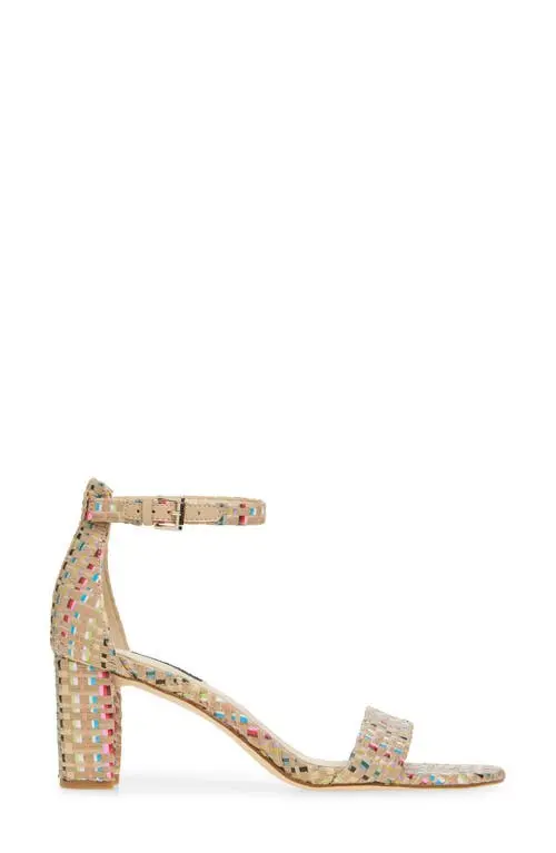 Nine West Ankle Strap Sandal - Light Natural Multi