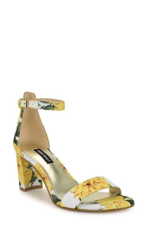 Nine West Ankle Strap Sandal - Yellow Floral