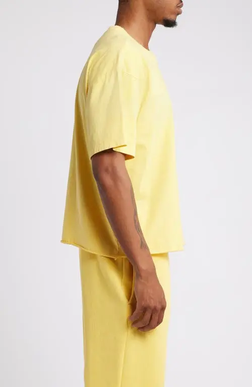 ELWOOD Core Oversize Crop Cotton T-shirt - Vintage Yellow