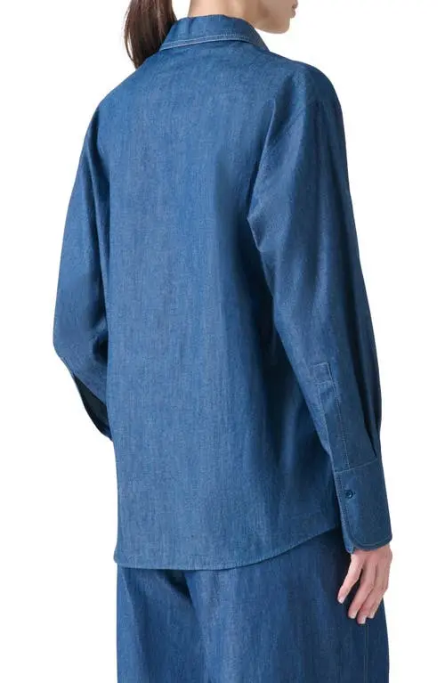 Akris Oversize Denim Button-down Shirt