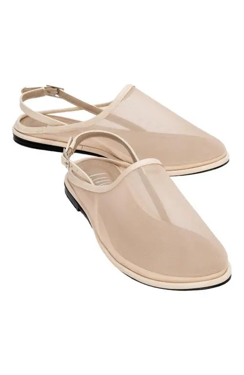 PROLOGUE SHOES Shen Mesh Sandals - Beige Faux Leather