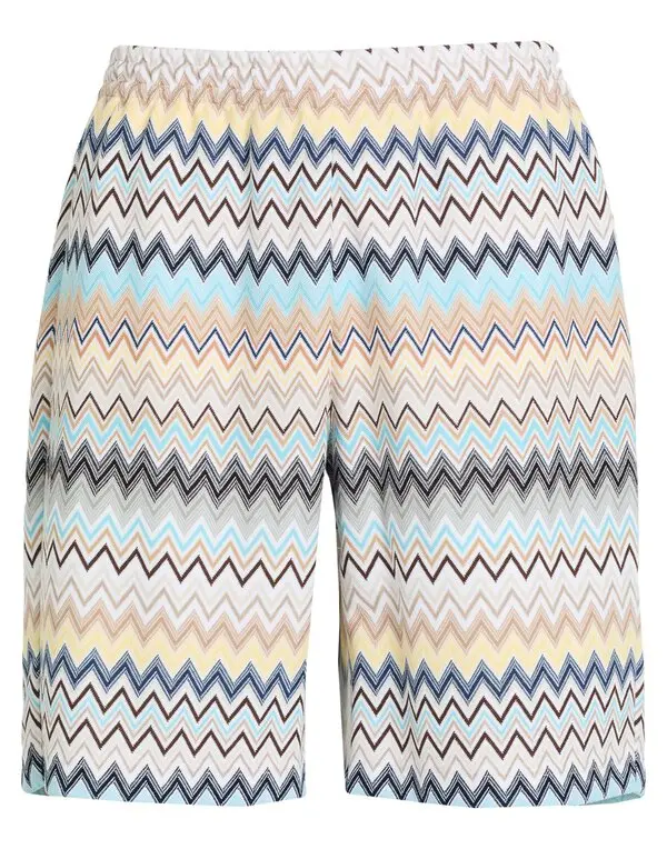 Missoni Chevron Print Knit Shorts - Blue