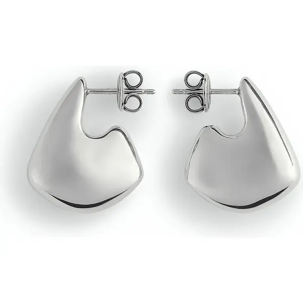 Bottega Veneta Mini Fin Earrings - 8117 Silver