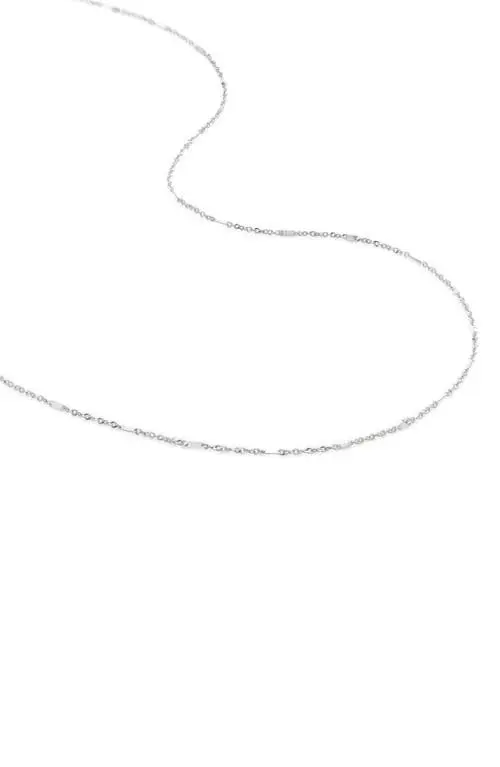 Monica Vinader Shimmer Chain Necklace - 14kt Solid White Gold