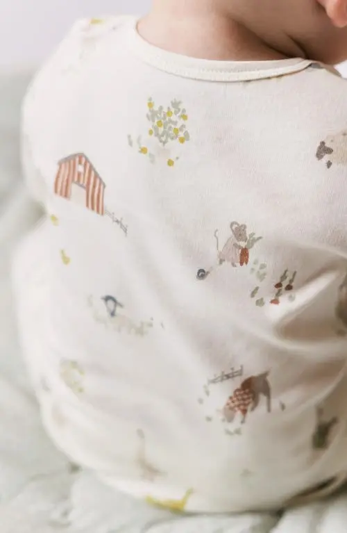 PEHR Print Long Sleeve Organic Cotton Romper - Beige