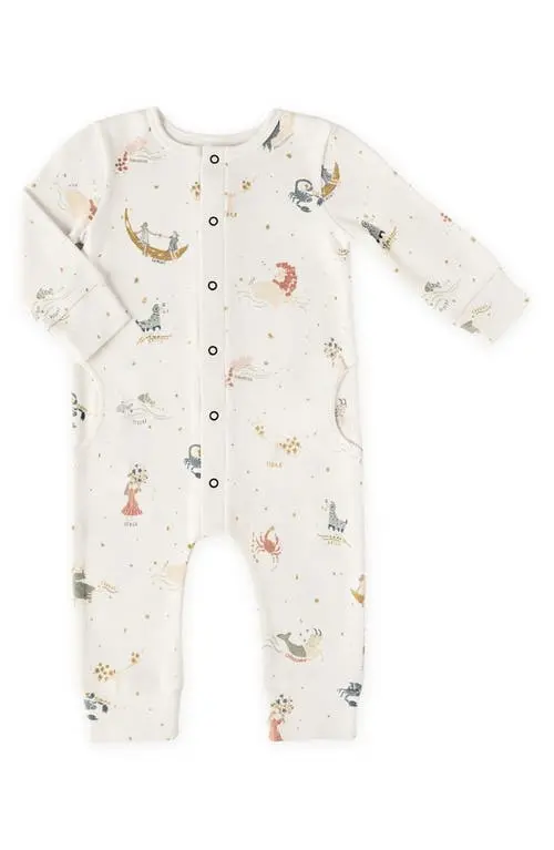 PEHR Print Long Sleeve Organic Cotton Romper - Zodiac