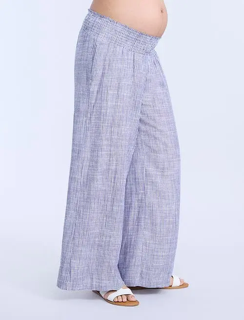 Motherhood Maternity Smocked Waist Wide Leg Pant