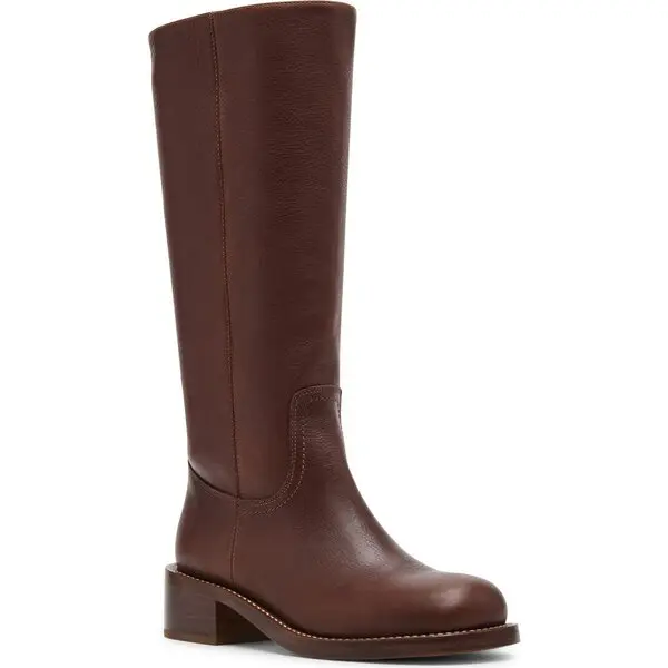 Steve Madden Riggs Knee High Boot - Rust Lea