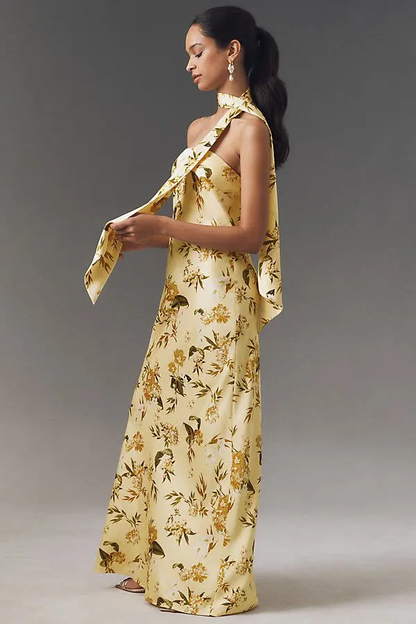 Sachin & Babi Molly Scarf-Neck Strapless Column Maxi Dress In Honey  Wildflowers - 31% Off | Editorialist
