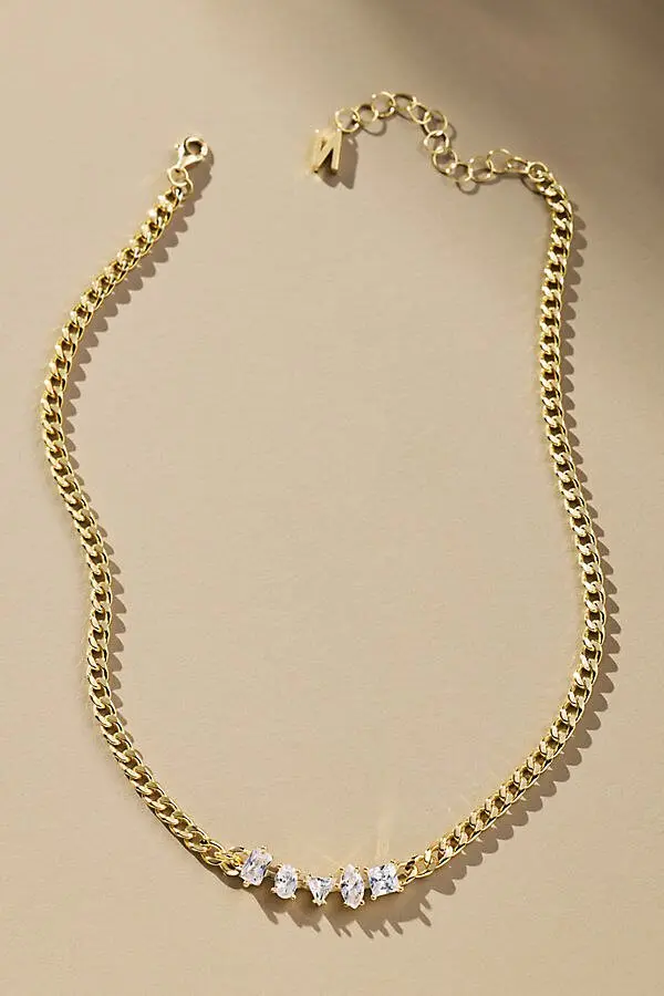 NICKHO REY Carrie Crystal Link Necklace - Gold