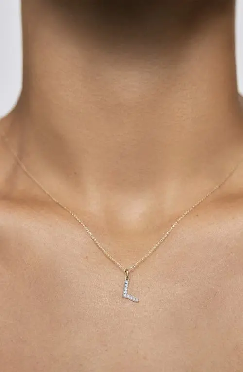 Monica Vinader Diamond Initial Pendant - 14k
