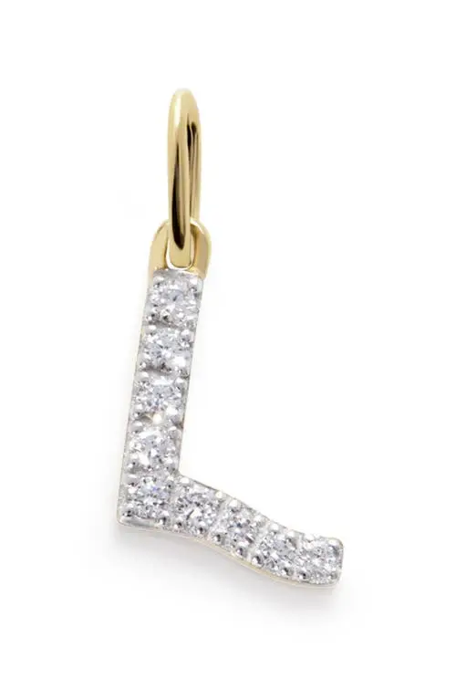 Monica Vinader Diamond Initial Pendant - L - 14k Yg