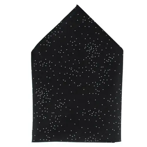 Trafalgar Mystere Metallic Star Light 12 X 12 Silk Pocket Square - Black