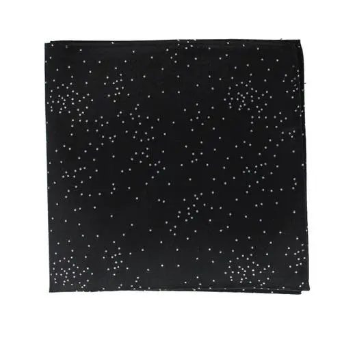 Trafalgar Mystere Metallic Star Light 12 X 12 Silk Pocket Square - Black