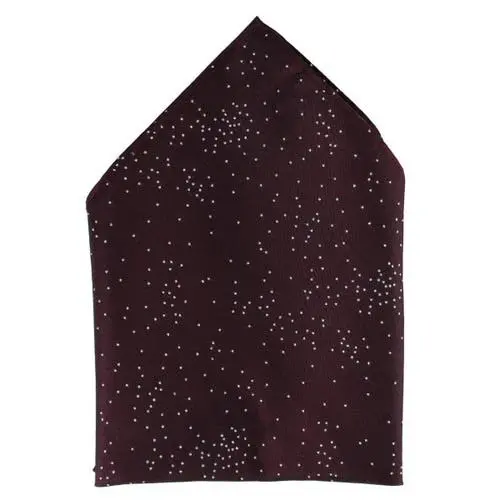 Trafalgar Mystere Metallic Star Light 12 X 12 Silk Pocket Square - Red