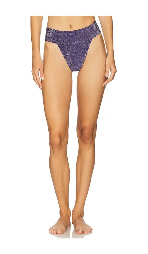 Free People X Dylan High Waist Bikini Bottom - Purple Corallites