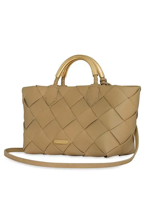 Rebecca Minkoff Mini Frankie Woven Leather Tote - Sesame