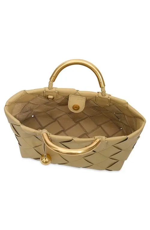 Rebecca Minkoff Mini Frankie Woven Leather Tote - Sesame