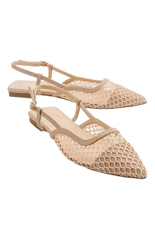 PROLOGUE SHOES Brace Flat Sandal - Beige Faux Leather