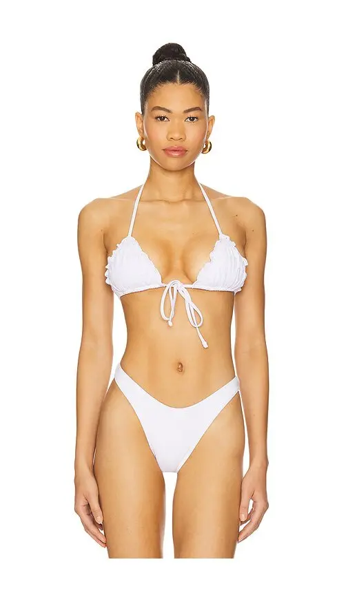 Frankies Bikinis Tidal Eyelet Bikini Top - Spring Cloud