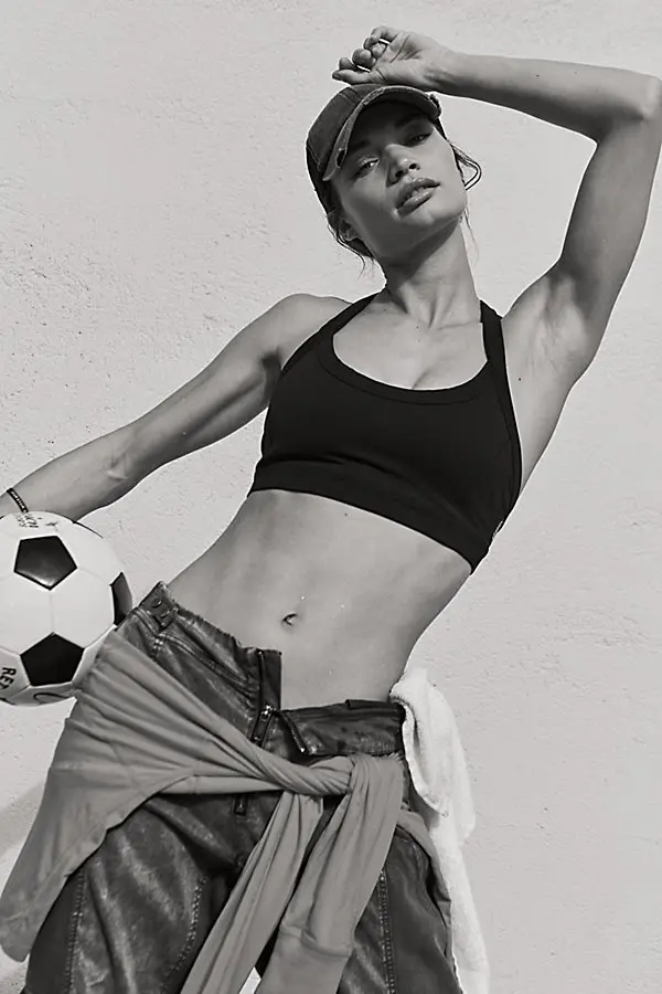 Free People Run Racer Sports Bra - Black