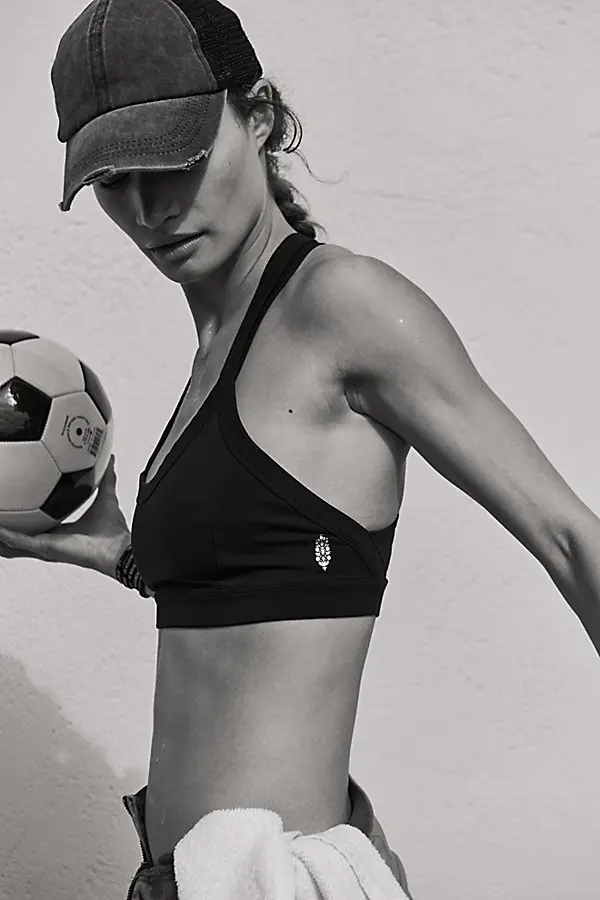 Free People Run Racer Sports Bra - Black