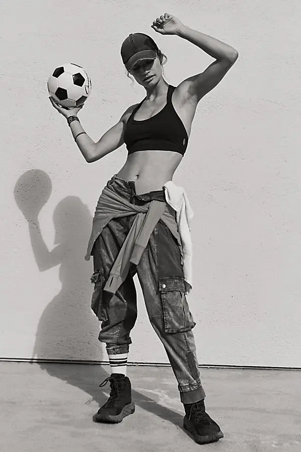 Free People Run Racer Sports Bra - Black