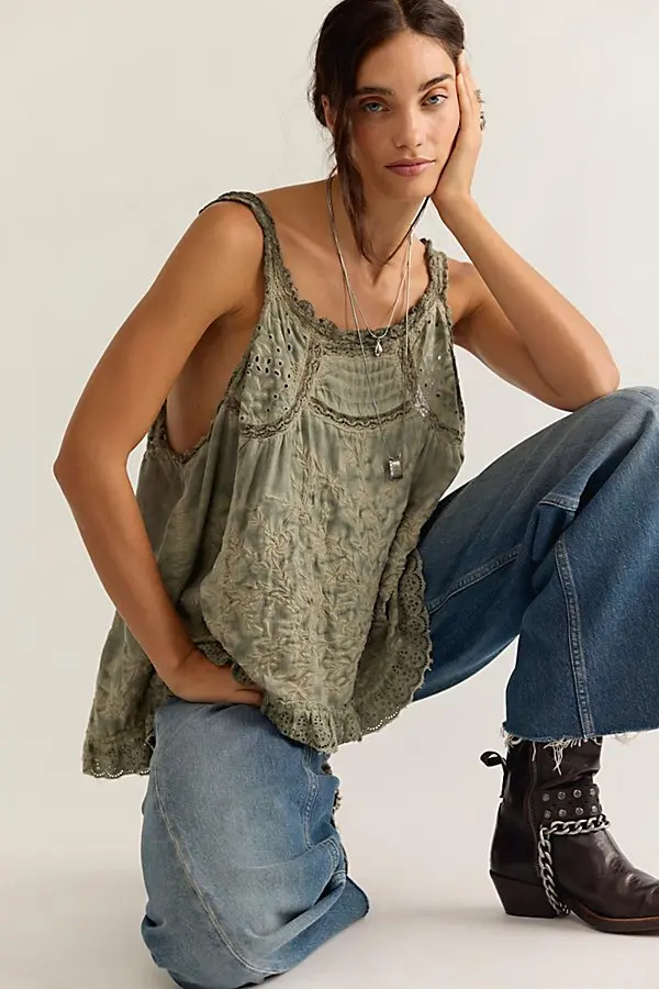 MAGNOLIA PEARL Eyelet Tank Top