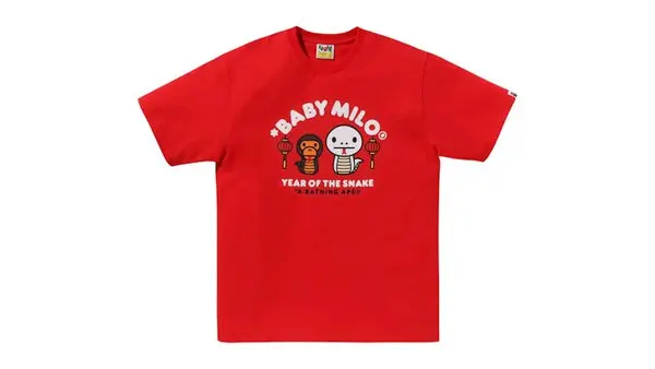 A BATHING APE Year Of The Snake Baby Milo Tee Shirt - Red