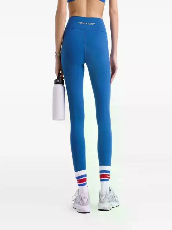 SPORTY & RICH Logo-print Leggings - Blue