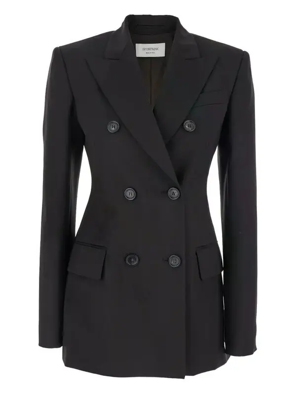 Sportmax Adamo Double-breasted Tailored Blazer - Black