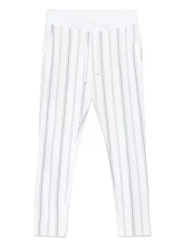 JUVIA Cotton-blend Pinstriped Trousers - White