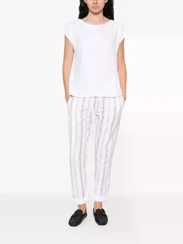 JUVIA Cotton-blend Pinstriped Trousers