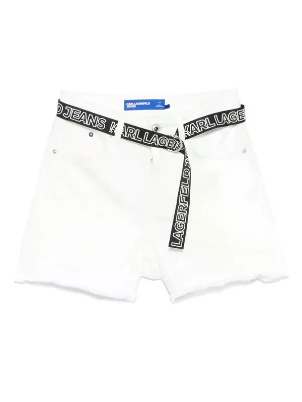 Karl Lagerfeld Belted Shorts - White