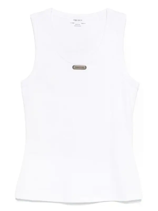 Alexander McQueen Logo-plaque Tank Top - White