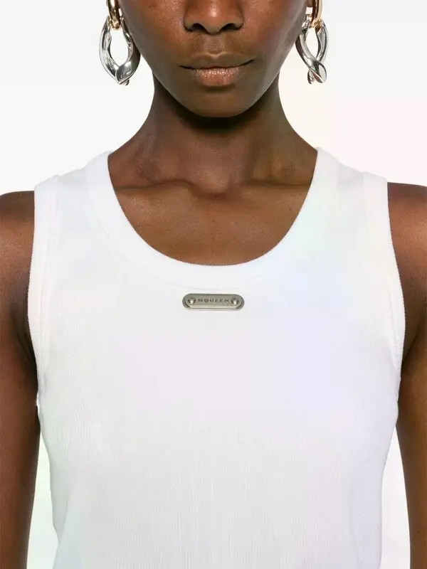 Alexander McQueen Logo-plaque Tank Top - White
