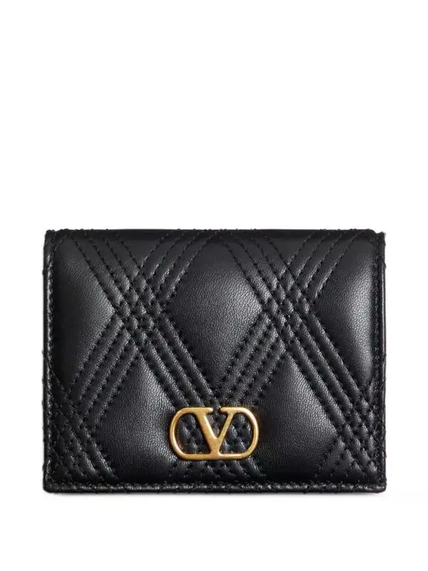 Valentino Garavani Quilted Leather Card Holder - Black