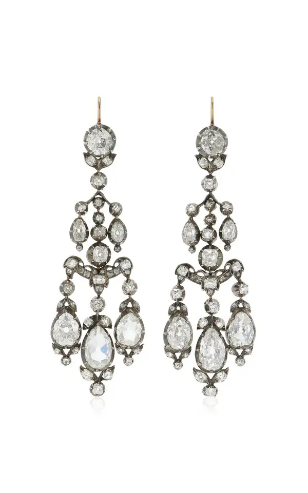 STEPHEN RUSSELL Antique Diamond Chandelier Earrings