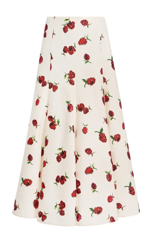 Khaite Lenno Ed Cotton-silk Midi Skirt - Print