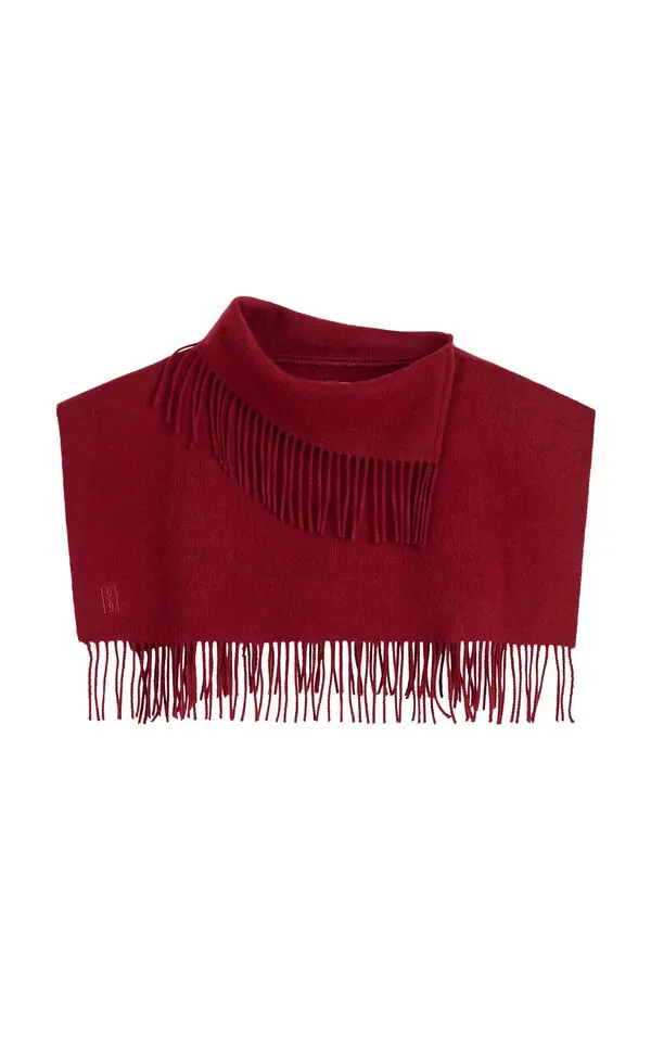 BY MALENE BIRGER Turtla Fringed Wool Bib - Red