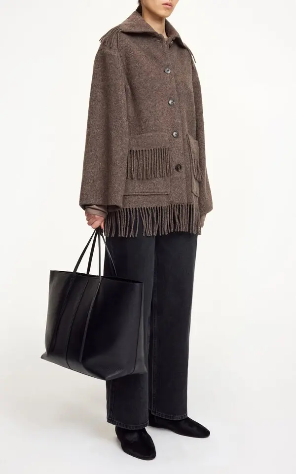 BY MALENE BIRGER Boloune Fringe Wool Coat