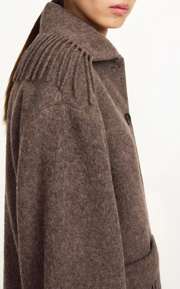 BY MALENE BIRGER Boloune Fringe Wool Coat