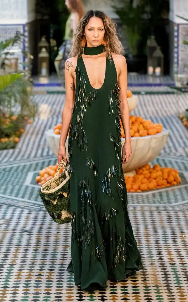 ALEMAIS Ophira Sequined Gown - Green