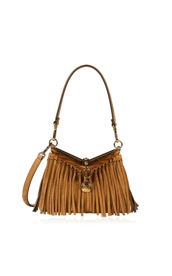 Etro Small Leather Fringed Shoulder Bag - Brown