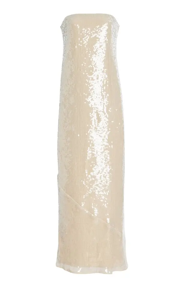 ROTATE BY BIRGER CHRISTENSEN Sequin Maxi Dress - Ivory