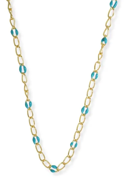 Argento Vivo Enamel Station Necklace - Gold/ Blue