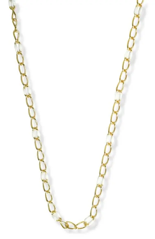 Argento Vivo Enamel Station Necklace - Gold/ White